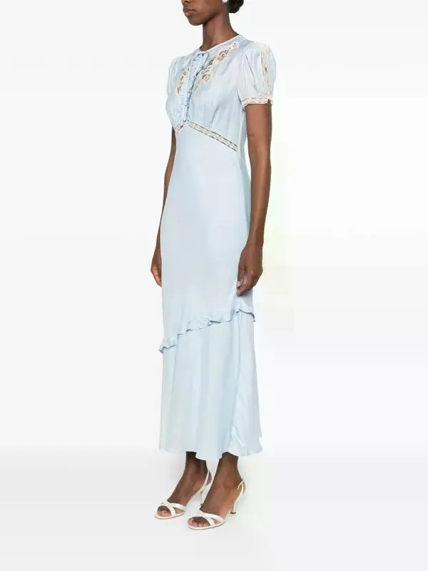 SELF-PORTRAIT Lace-trimmed Midi Dress