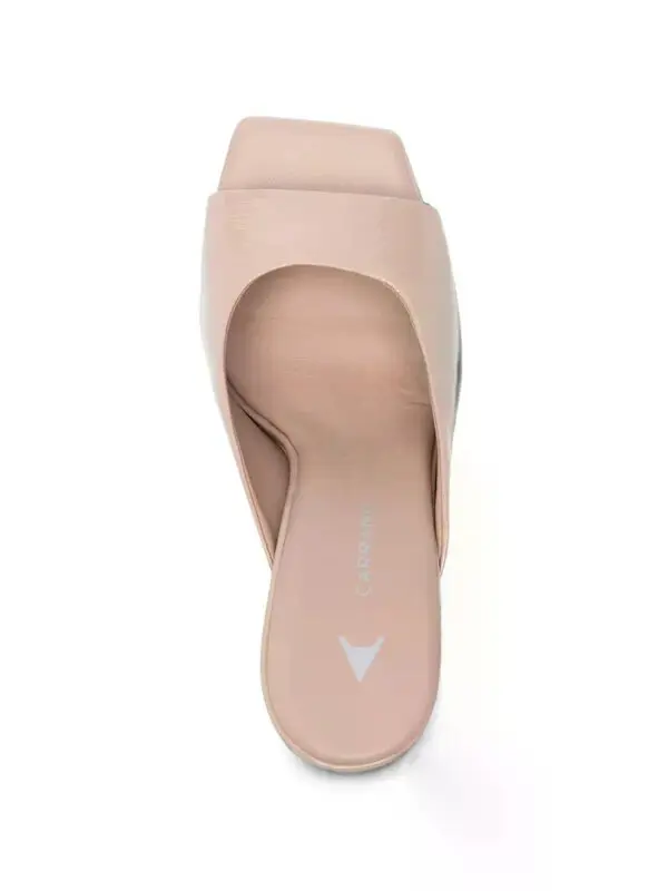 ANDREA CARRANO Patent Finish Square-toe Mules