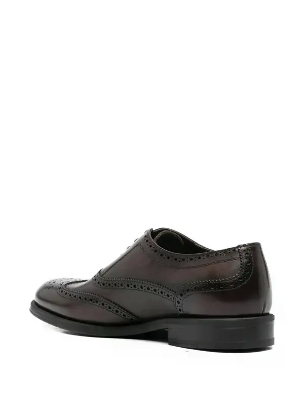 JOHN HARRISON Leather Brogue Detail Derby Shoes