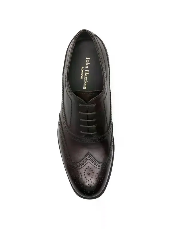 JOHN HARRISON Leather Brogue Detail Derby Shoes