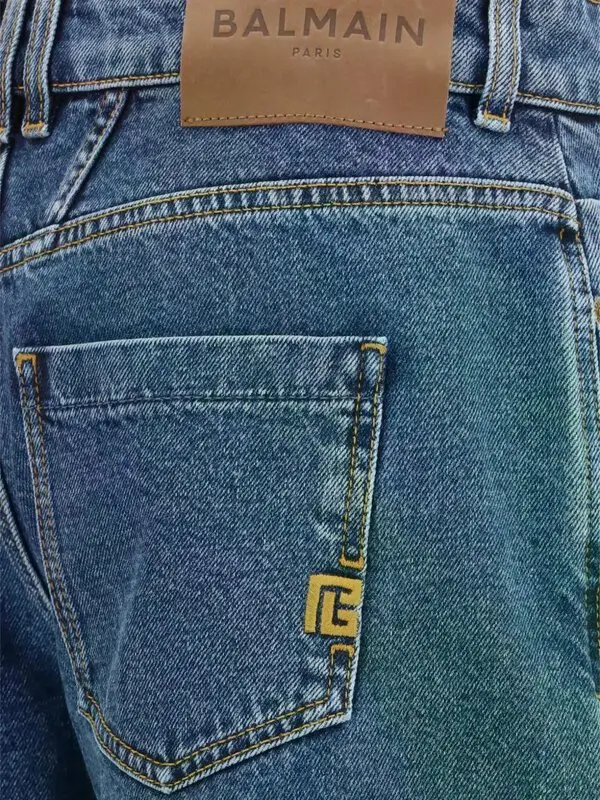 Balmain Wide-leg Jeans With Logo Embroidery