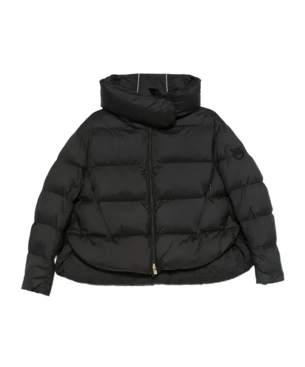 Pinko Zip-up Hooded Coat - Black