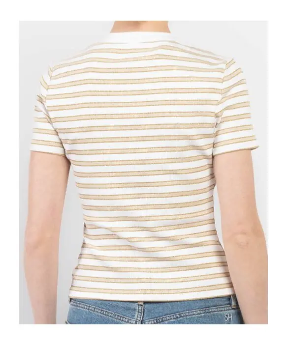 Veronica Beard Striped V-neck Short-sleeved Top