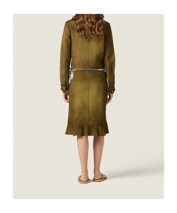 Miu Miu Waxed Suede Jacket - Brown