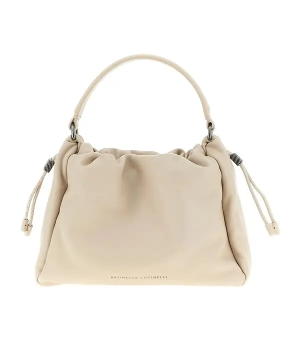 Brunello Cucinelli Small Mellow Leather Cross Bucket Bag