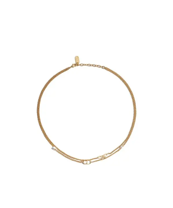 Dior Double Chain Necklace With Cd Logo