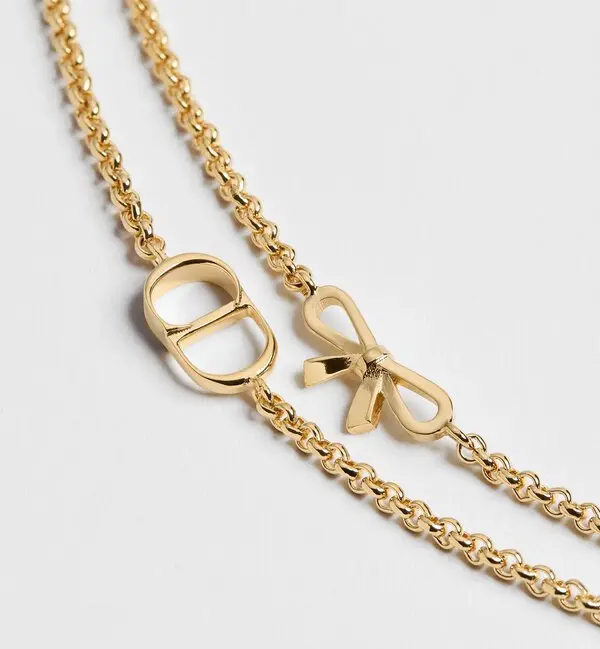 Dior Double Chain Necklace With Cd Logo