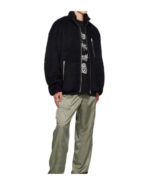 SONG FOR THE MUTE Painted Sherpa Zip-up Jacket