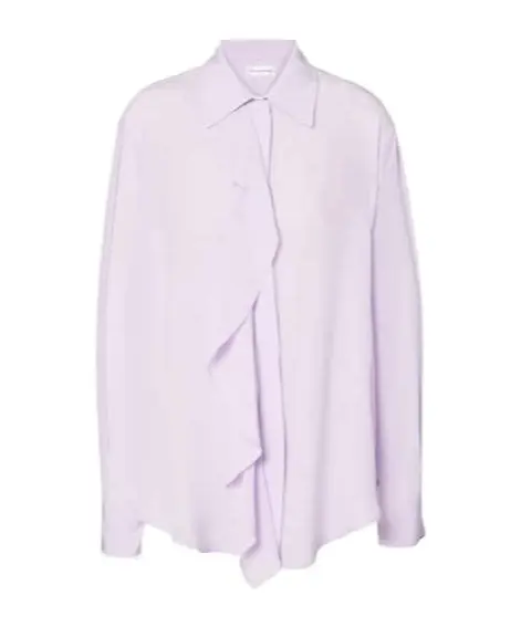 Victoria Beckham Asymmetrical Ruffled Silk Blouse
