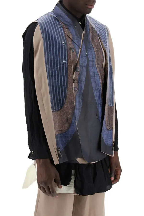 Comme Des Garçons Trompe-l'oeil Printed Long-sleeved Blazer