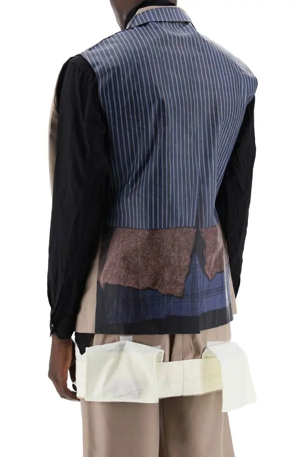 Comme Des Garçons Trompe-l'oeil Printed Long-sleeved Blazer