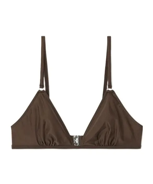 Filippa K Gathered-back Bikini Top - Cocoa