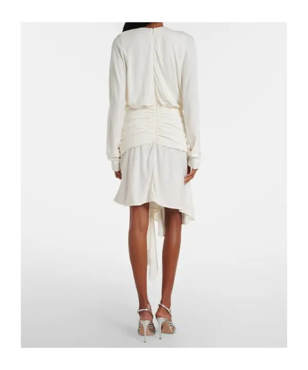 Christopher Esber Stone Pin Draped Jersey Mini Dress - White