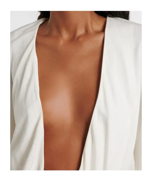 Christopher Esber Stone Pin Draped Jersey Mini Dress - White