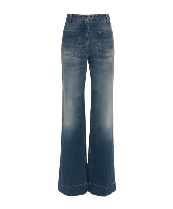 Victoria Beckham Alina High Waisted Jeans - Blue