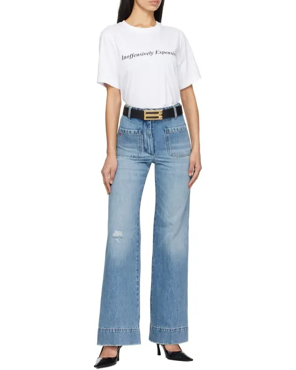Victoria Beckham Alina High Waisted Jeans - Blue