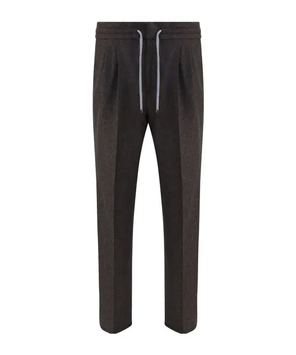 Brunello Cucinelli Pleated Drawstring Waist Pants - Black