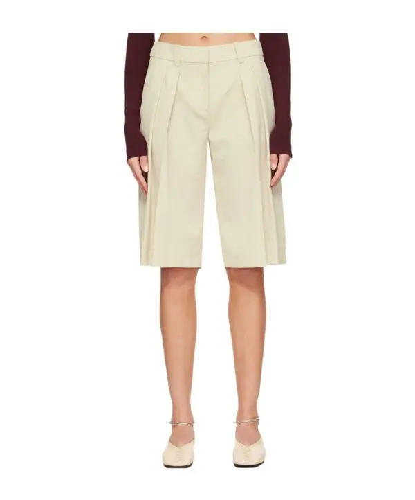 THE FRANKIE SHOP Bilbao Pleated Bermuda Shorts
