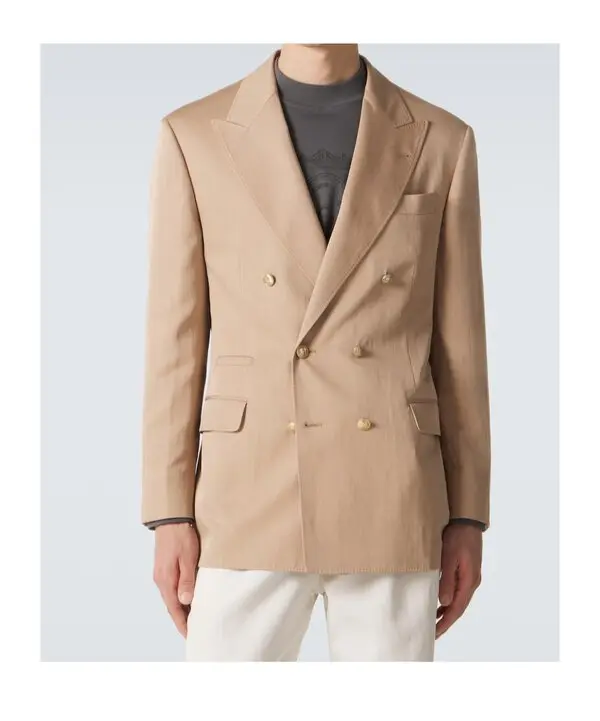 Brunello Cucinelli Silk And Linen Blazer - Nude
