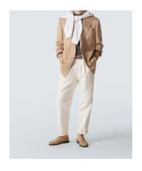 Brunello Cucinelli Silk And Linen Blazer - Nude