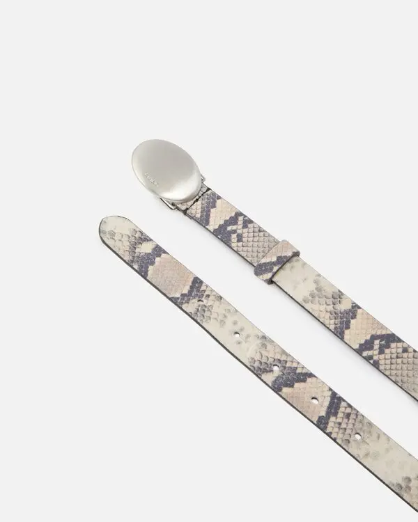 Pinko Snake Print Belt With Silver Hardware