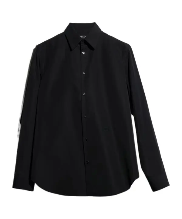 Gucci Piece Dyed Poplin Shirt - Black