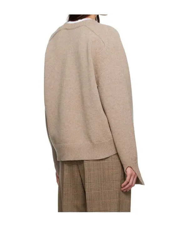 RÓHE Ribbed V-neck Sweater With Cut-out Details