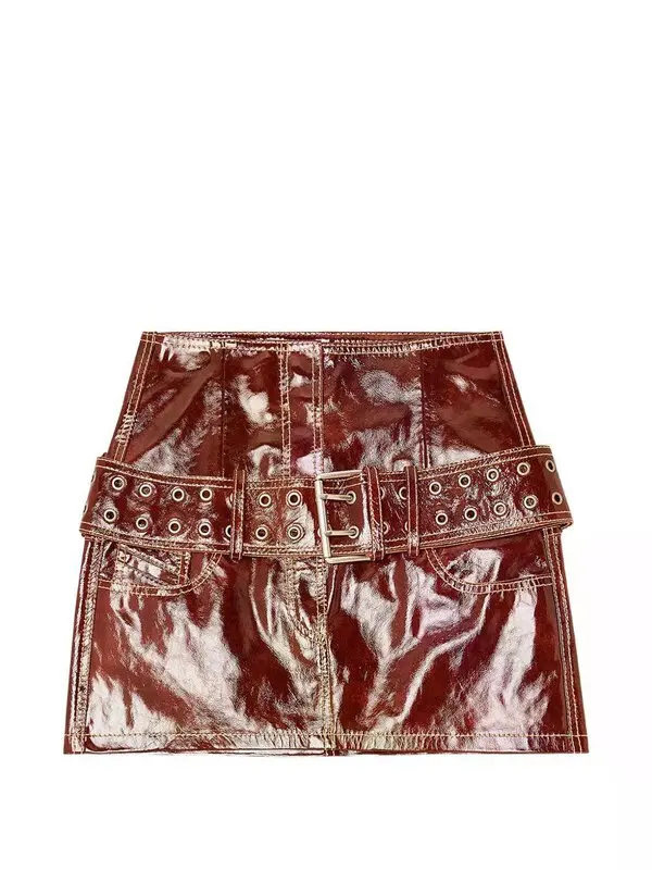 DIESEL® Belted Patent Leather Mini Skirt