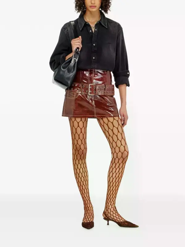 DIESEL® Belted Patent Leather Mini Skirt