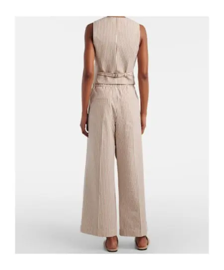 Brunello Cucinelli Striped Cotton-blend Wide-leg Pants