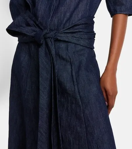 Gabriela Hearst Belted Denim Midi Skirt