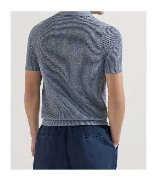 Brunello Cucinelli Short Sleeved Knitted Polo Shirt