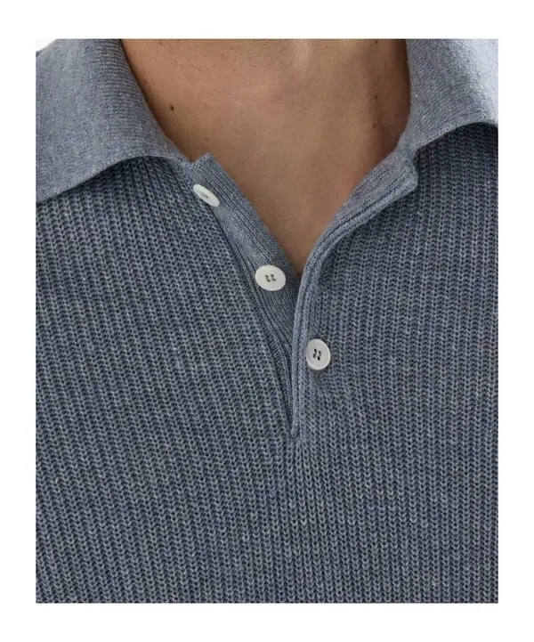 Brunello Cucinelli Short Sleeved Knitted Polo Shirt