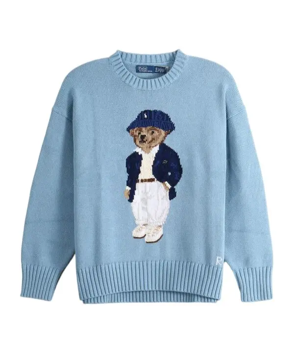 Polo Ralph Lauren Polo Bear Intarsia Knit Sweater - Blue Note