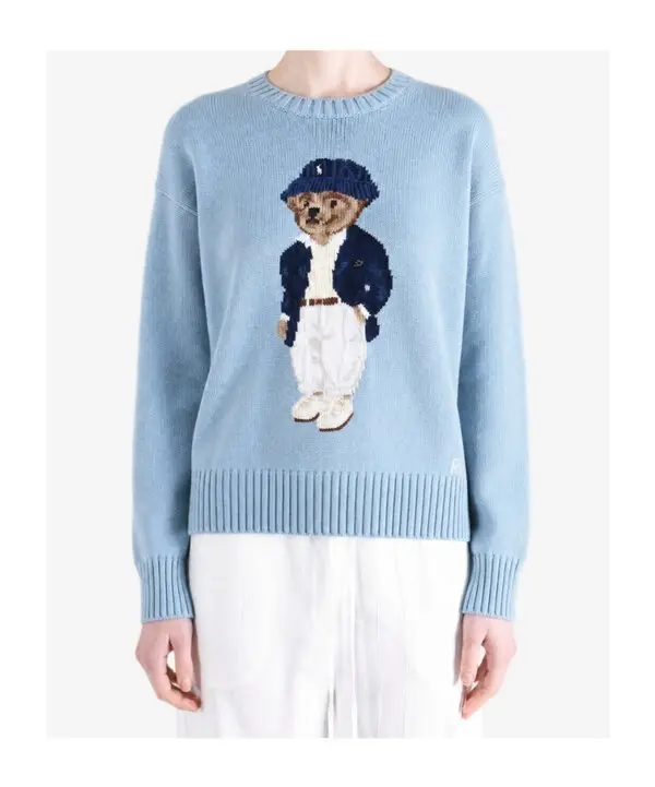 Polo Ralph Lauren Polo Bear Intarsia Knit Sweater - Blue Note