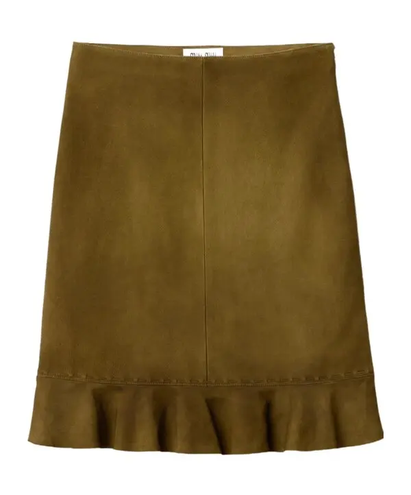 Miu Miu Waxed Suede Skirt