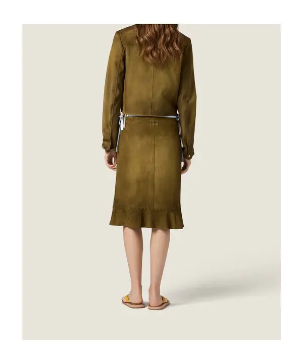 Miu Miu Waxed Suede Skirt