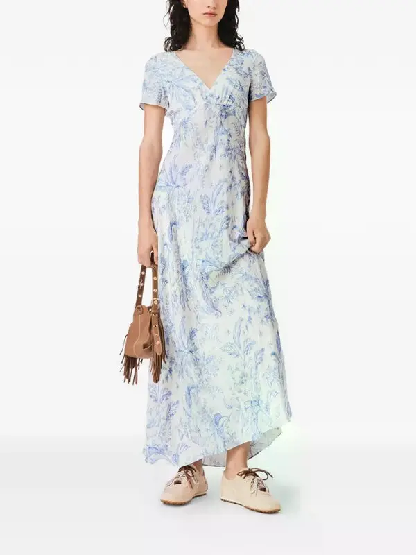 Maje Flowing Floral Print Maxi Dress