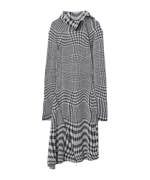 Burberry Asymmetrical Turtleneck Midi Dress - Gray