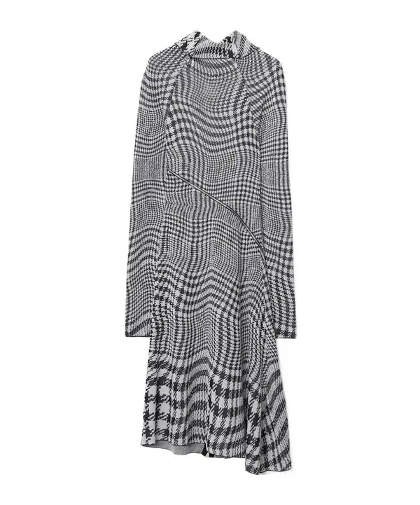 Burberry Asymmetrical Turtleneck Midi Dress - Gray