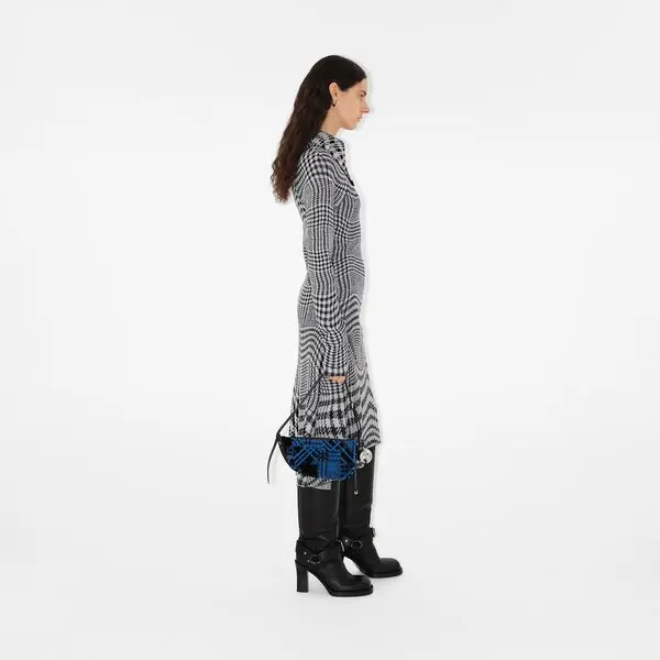 Burberry Asymmetrical Turtleneck Midi Dress - Gray