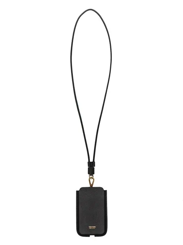 TOM FORD Logo-embossed Neck-strap Phone Case - Black