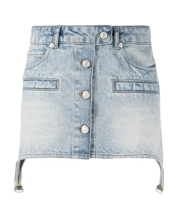 COURREGES Courrèges Asymmetrical Denim Mini Skirt
