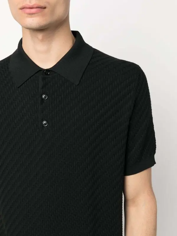 Brioni Woven Pattern Knitted Polo Shirt - No