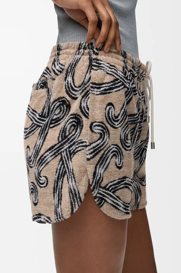 Loewe Cotton Terry Blend Anagram Jacquard Shorts