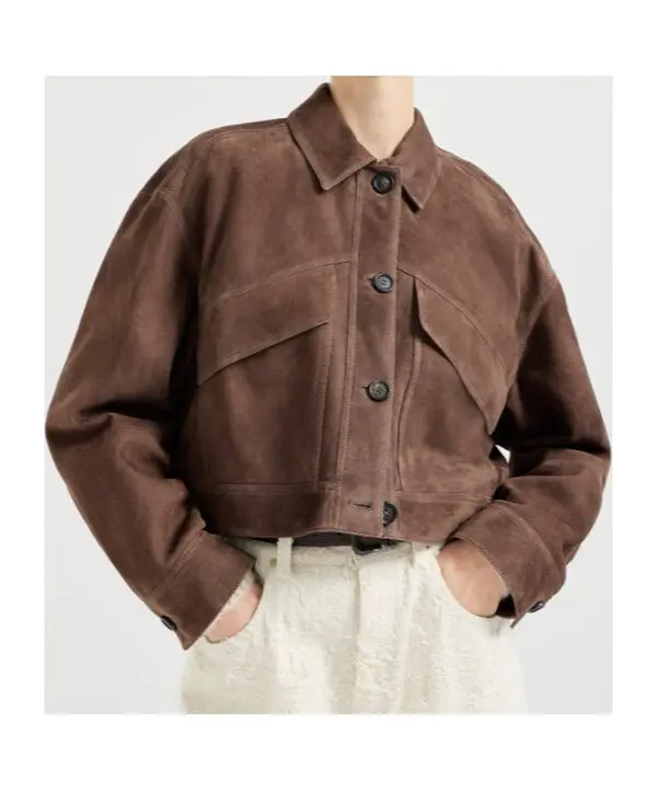 Brunello Cucinelli Couture Cropped Jacket - Brown
