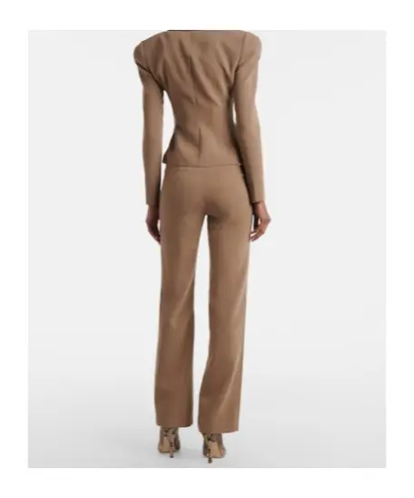 Magda Butrym Lace-trimmed Wool Straight Pants