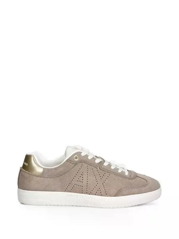 Armani Exchange Perforated Logo Sneakers - Neutrals