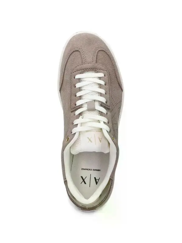 Armani Exchange Perforated Logo Sneakers - Neutrals