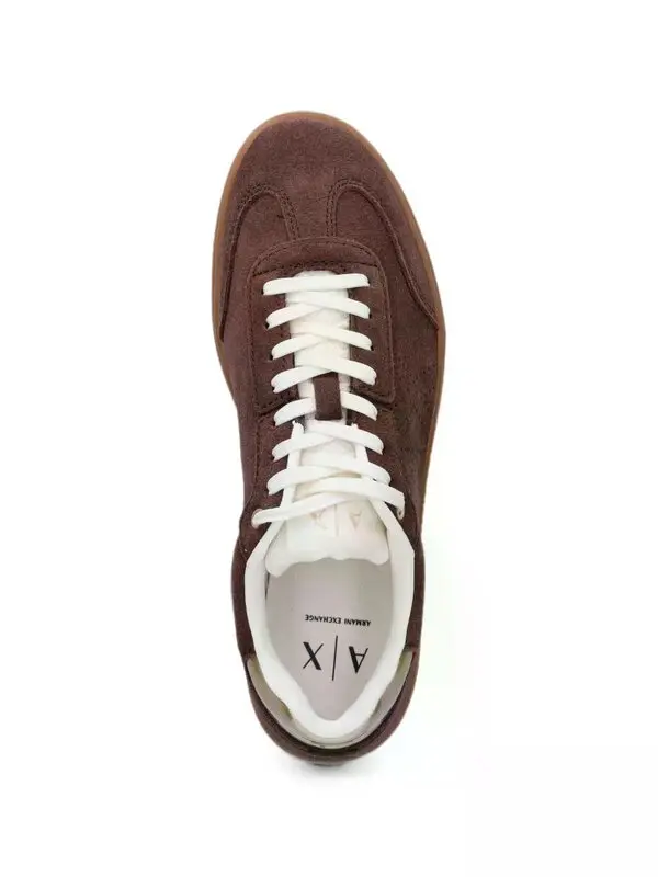 Armani Exchange Perforated Logo Sneakers - Brown